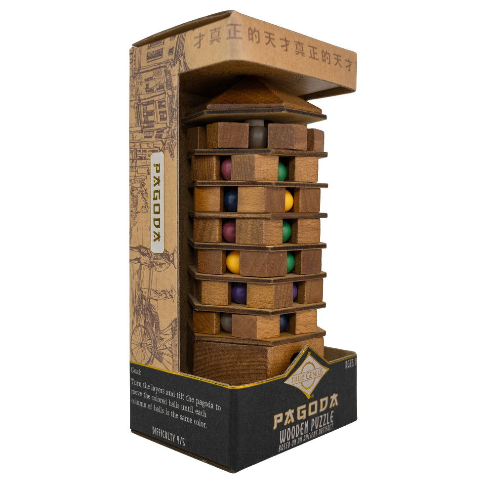 True Genius Chinese Pagoda Puzzle Eco-friendly Toy | Mountain Kids Toys